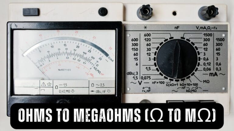 Ohms to Megaohms (Ω to MΩ) Conversion
